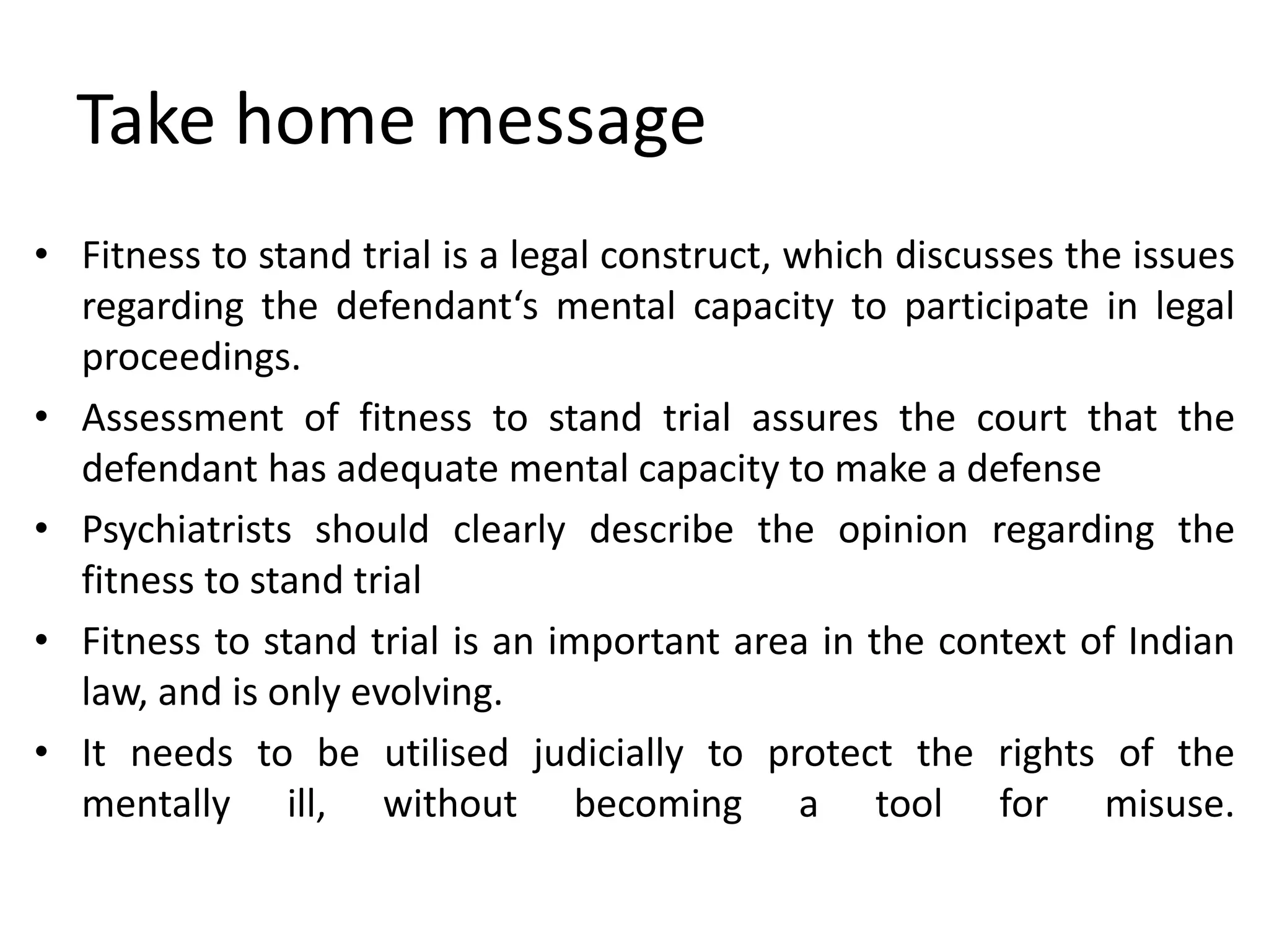 Fitness to stand trial 01 | PPTX