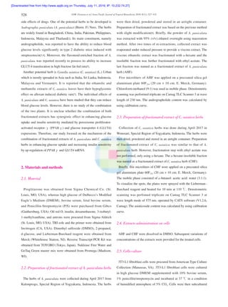 Antidiabetic effect of combination of fractionated-extracts of Andrographis paniculata and ...