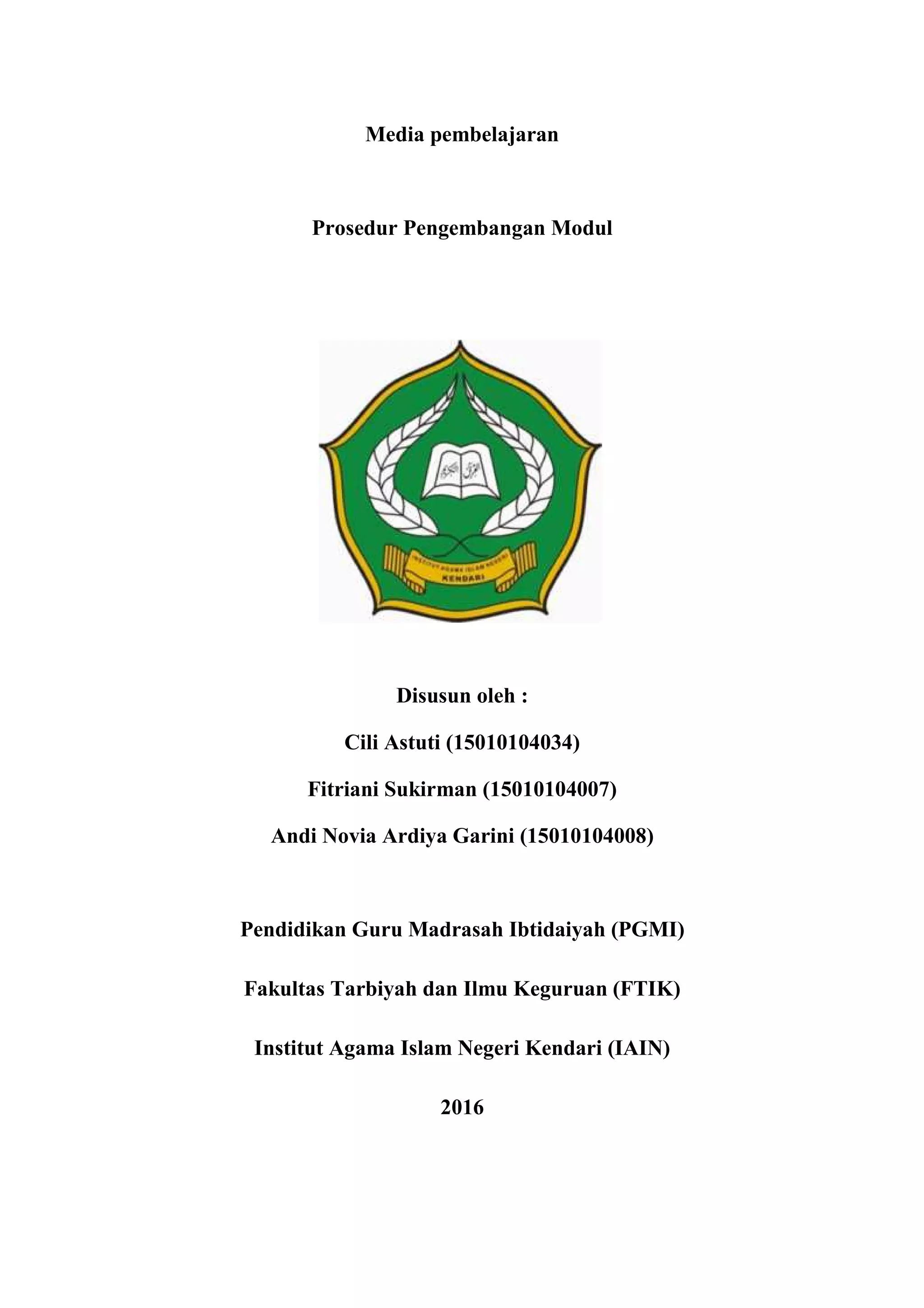TUGAS MODUL FITRIANI PGMI/3 | PDF
