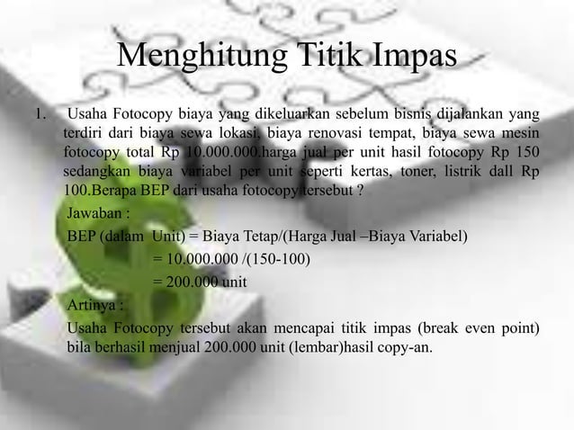 Fitria melly s.alk bab 7 (break event point) | PPT