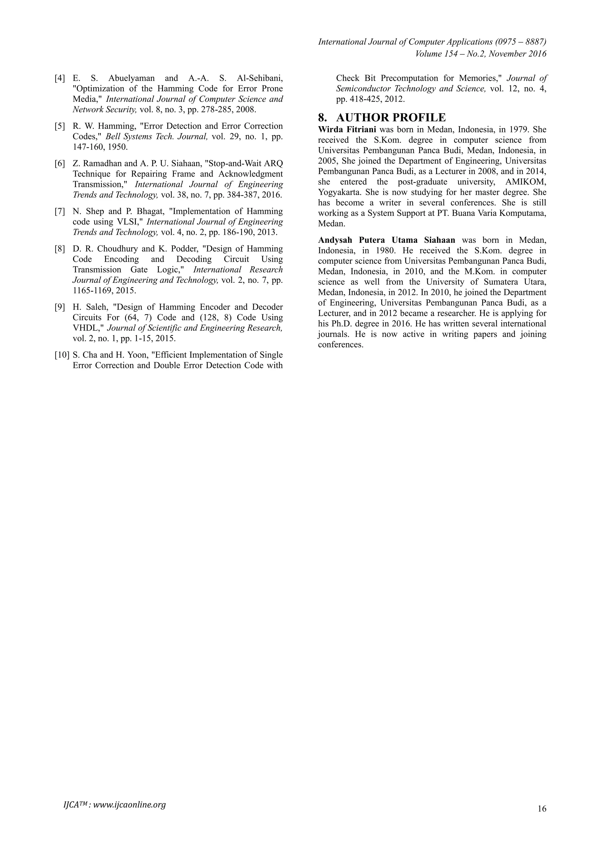 Single Bit Parity Detection And Correction Using Hamming Code 7 Bit Model Pdf