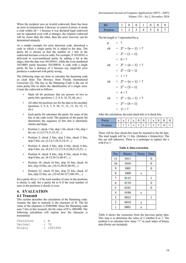 Single-Bit Parity Detection and Correction using Hamming Code 7-Bit ...