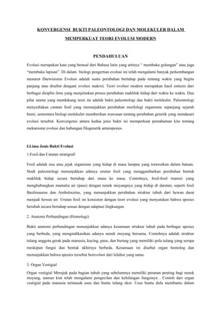 essay evolusi konvergensi bukti paleontologi | DOCX