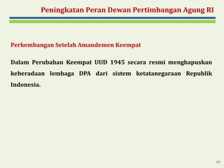 FORMAT KELEMBAGAAN NEGARA DAN PERGESERAN KEKUASAAN DALAM UUD 1945 | PPTX