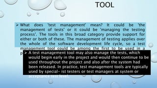 Tool Support For Testing (Tool Support For Management Of Testing And ...
