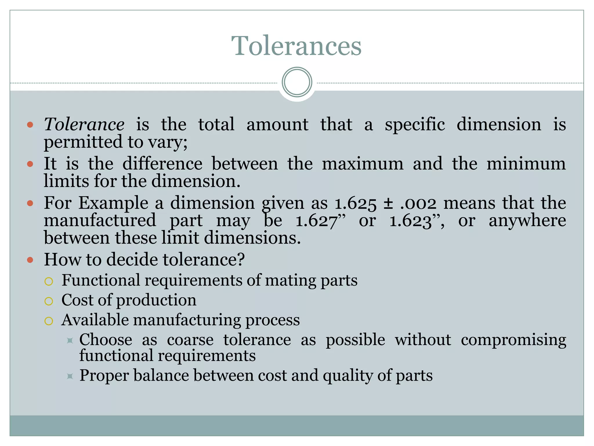 Fits and tolerances in engineering | PPTX