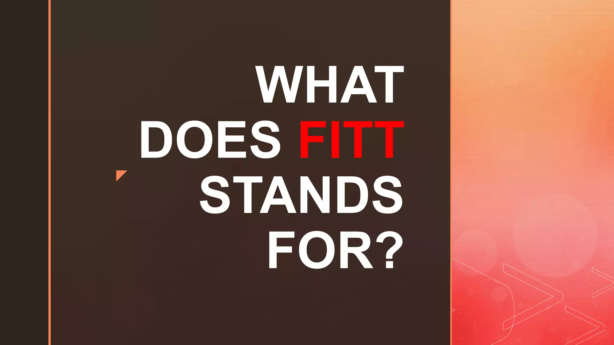 FITT Goals based on Training Principles | PPTX