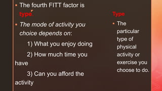 FITT Goals based on Training Principles | PPTX