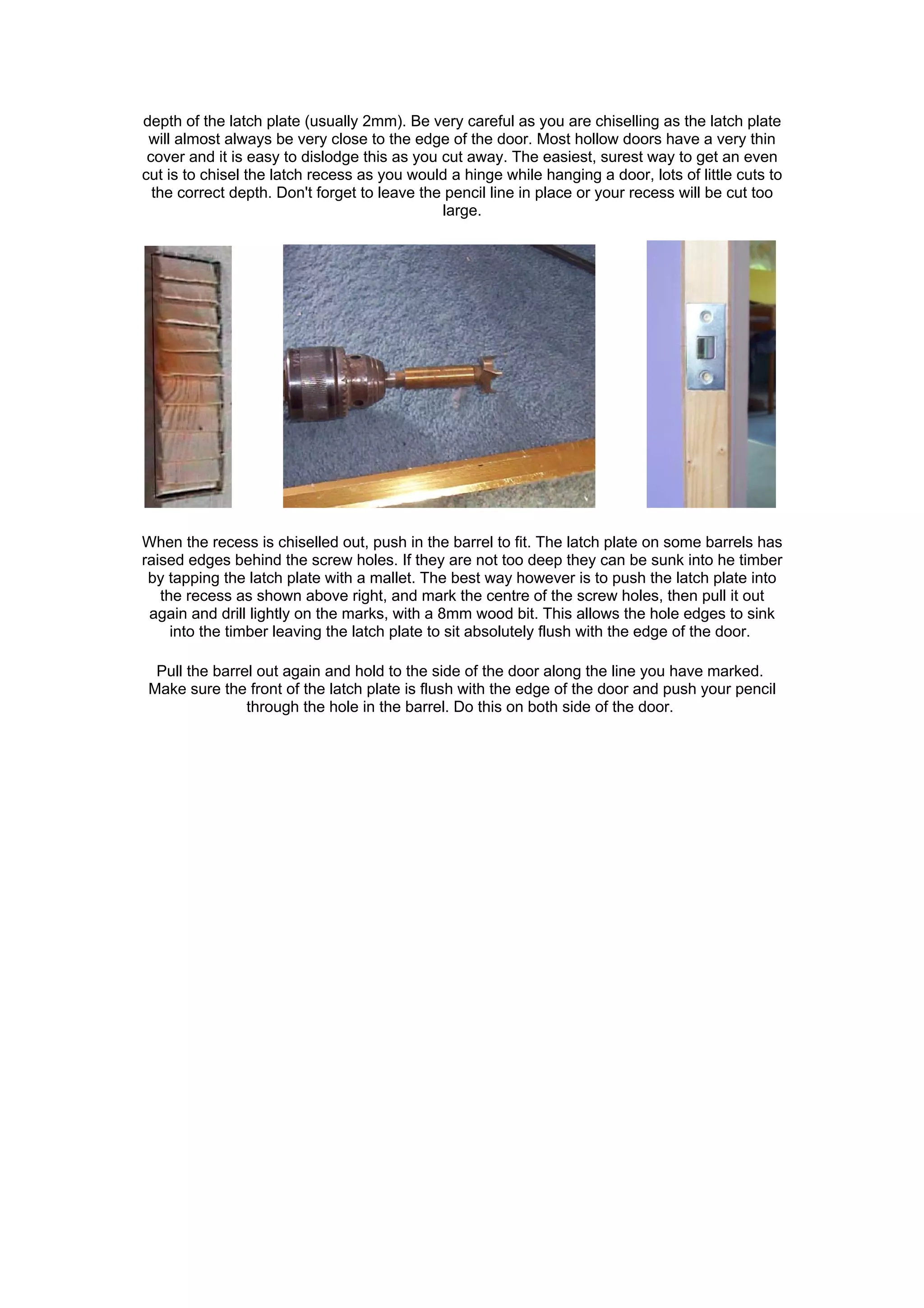 Fitting a mortice latch | PDF