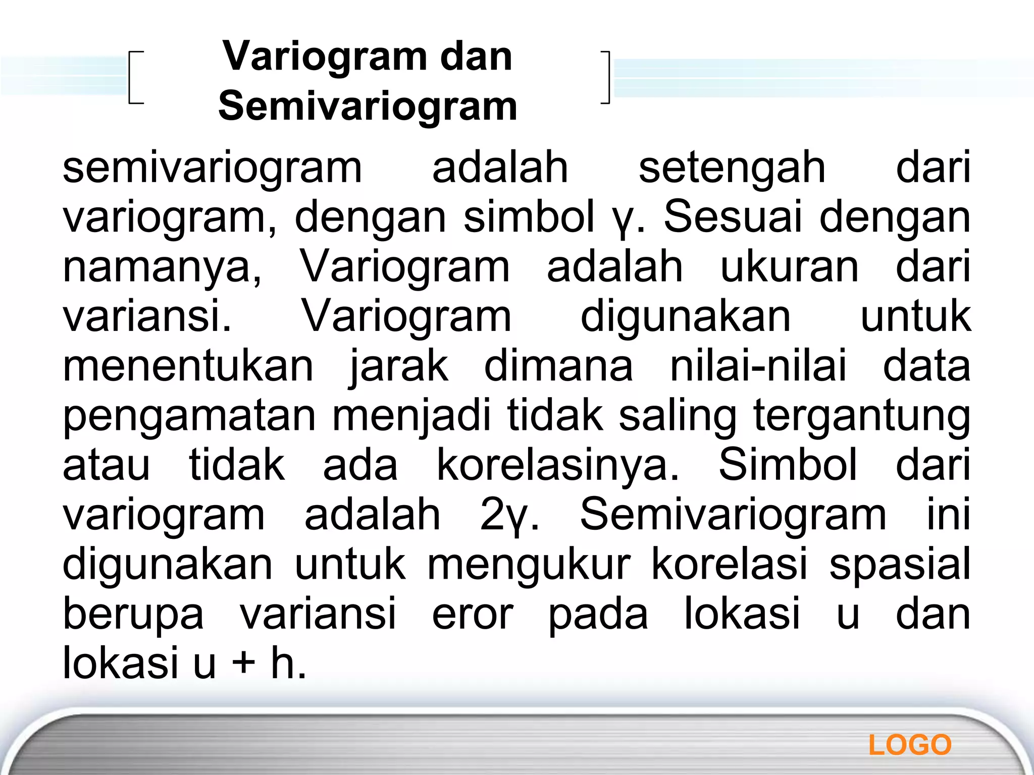 Fitting dan variogram teoritis | PPTX