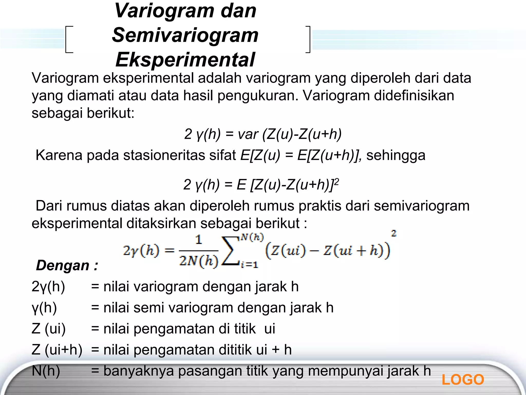 Fitting dan variogram teoritis | PPTX