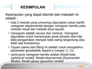 Fitting dan variogram teoritis | PPTX