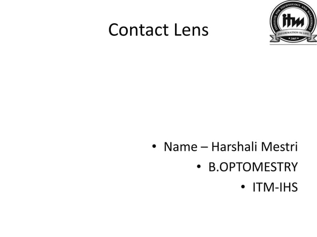 CONTACT LENS | PPT