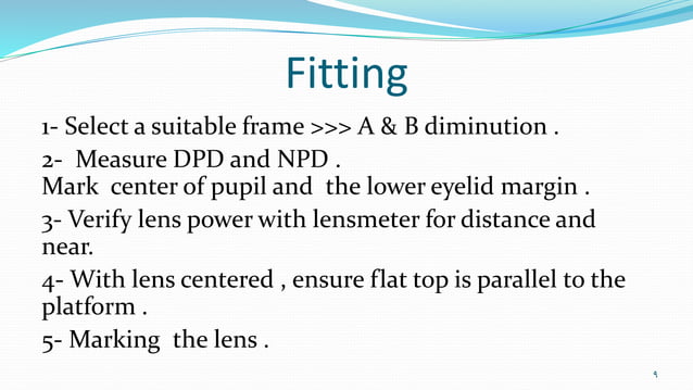 Fitting of flat top bifocal | PDF | Eye and Vision Conditions ...