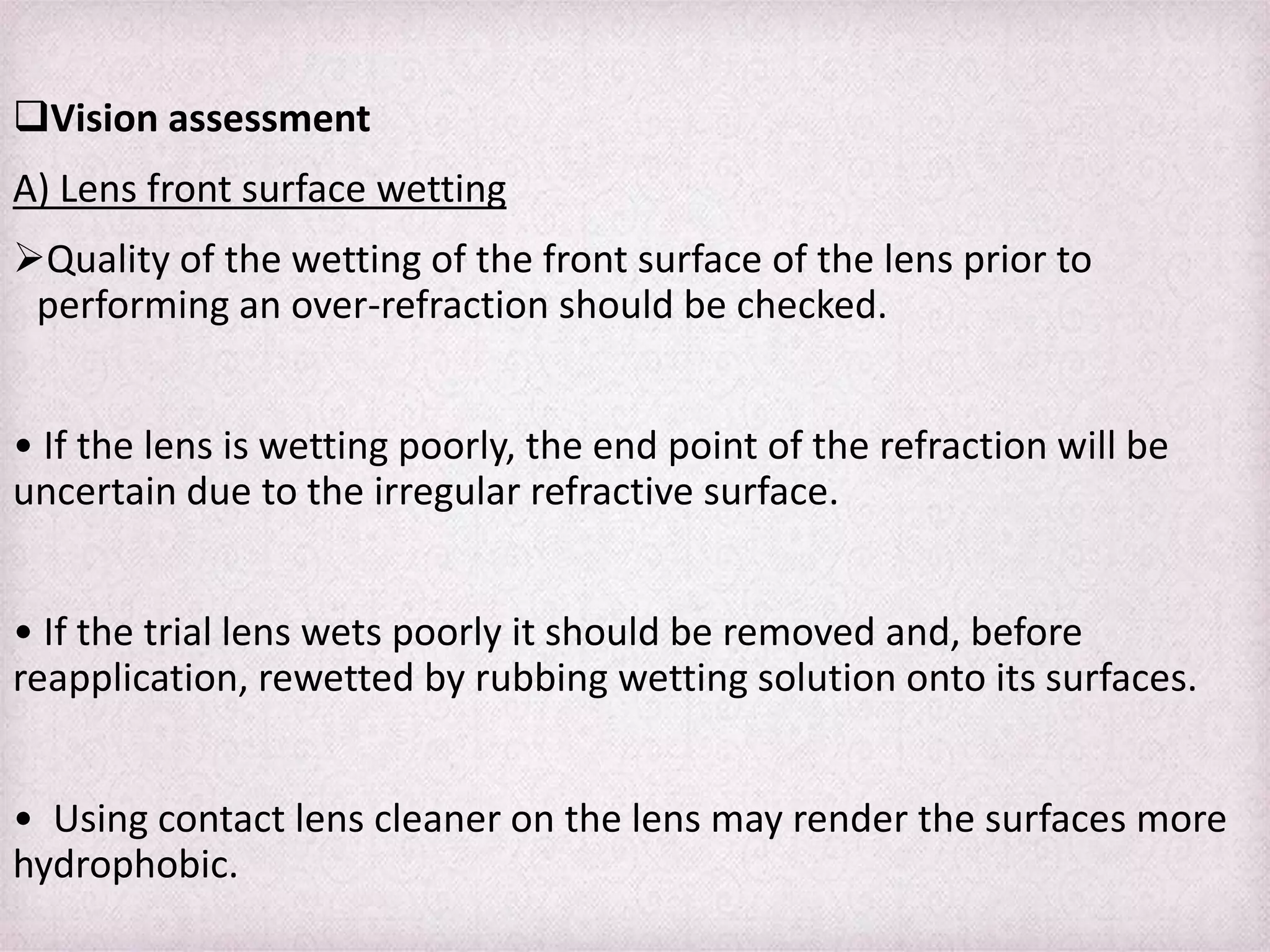 Fitting Philosophies and Assessment of Spherical RGP lenses | PPTX | Eye and Vision Conditions ...