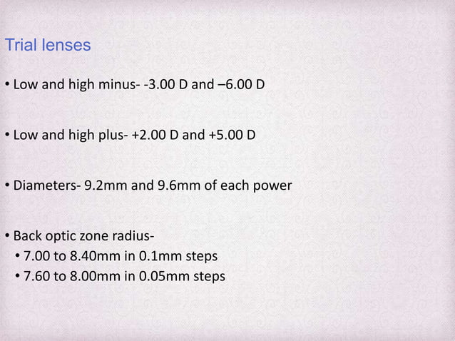 Fitting Philosophies and Assessment of Spherical RGP lenses | PPTX ...