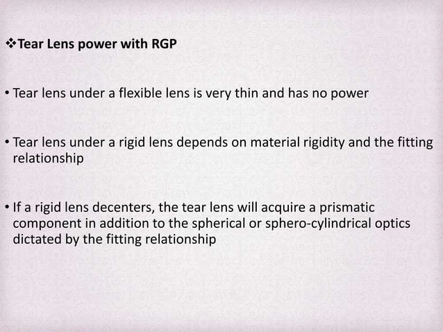 Fitting Philosophies and Assessment of Spherical RGP lenses | PPTX ...