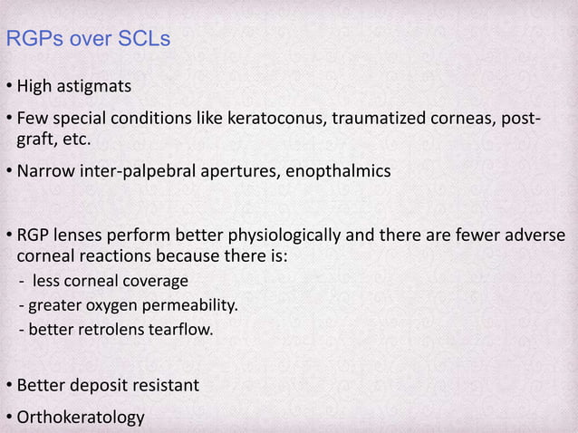 Fitting Philosophies and Assessment of Spherical RGP lenses | PPTX | Eye and Vision Conditions ...
