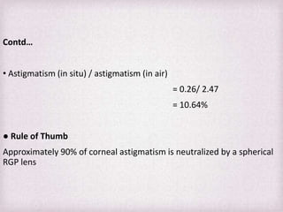 Fitting Philosophies and Assessment of Spherical RGP lenses | PPTX ...