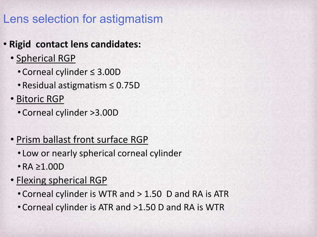 Fitting Philosophies and Assessment of Spherical RGP lenses | PPTX ...