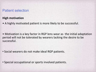 Fitting Philosophies and Assessment of Spherical RGP lenses | PPTX