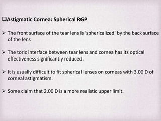 Fitting Philosophies and Assessment of Spherical RGP lenses | PPT