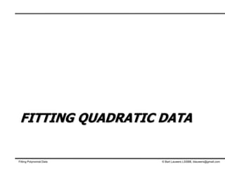 Fitting polynomial data | PPTX