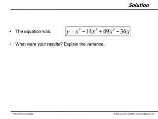 Fitting polynomial data | PPTX
