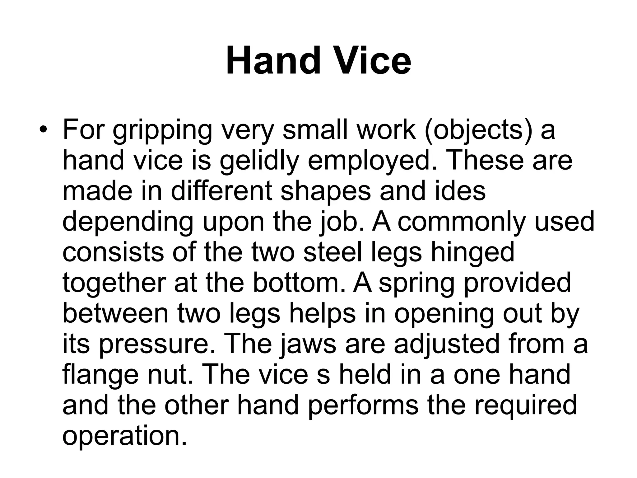 fitting shop and tools used in fitting shop .ppt