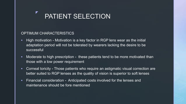 FITTING SPHERICAL RIGID GAS PERMEABLE CONTACT LENS | PPTX