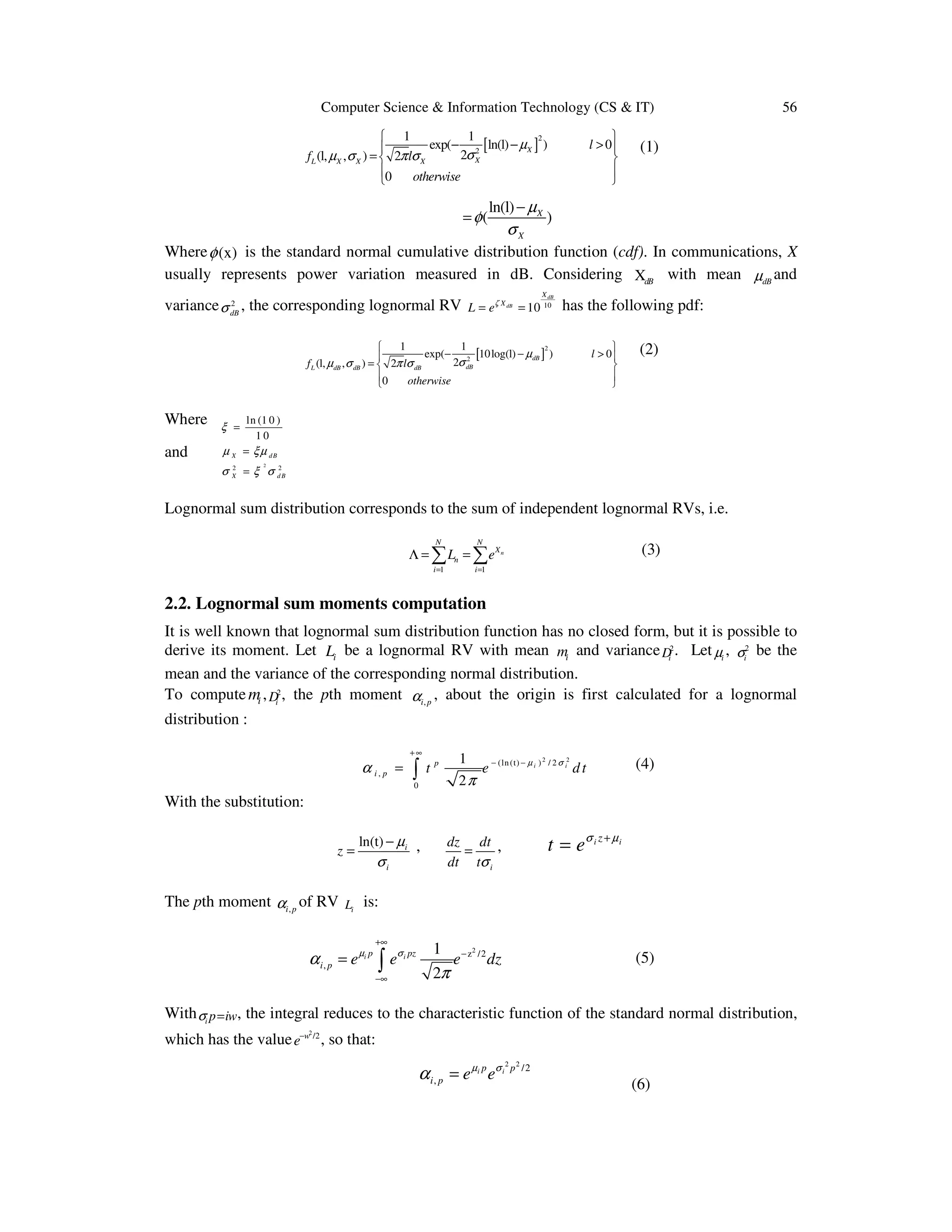 Fitting The Log Skew Normal To Pdf Computer Networking Computing
