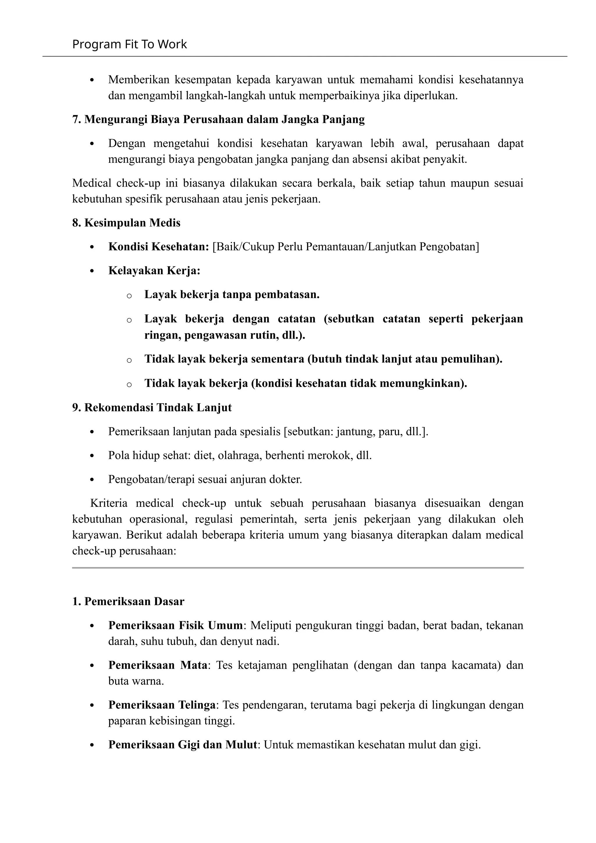 Fit to work program for medical health.docx
