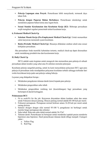 Fit to work program for medical health.docx