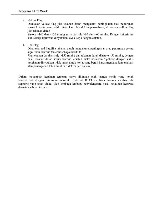 Fit to work program for medical health.docx