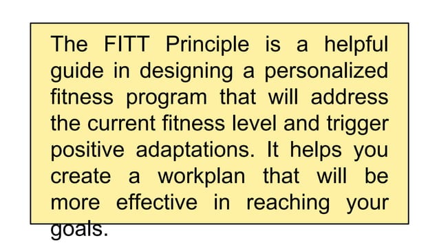 FITT Principle.pptx | Fitness and Exercise | Healthy Living