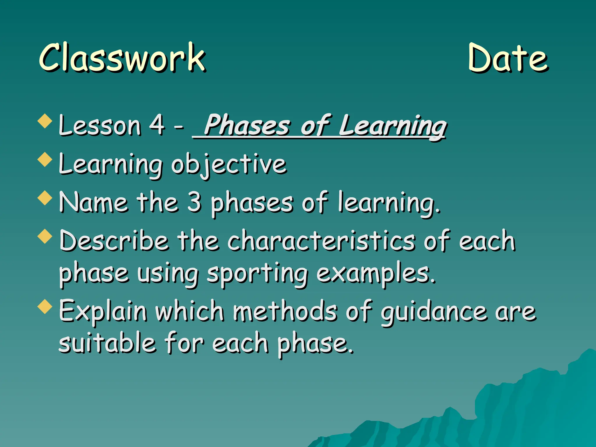 Fitts and Posner.ppt theory its uses types of learning phases | PPT