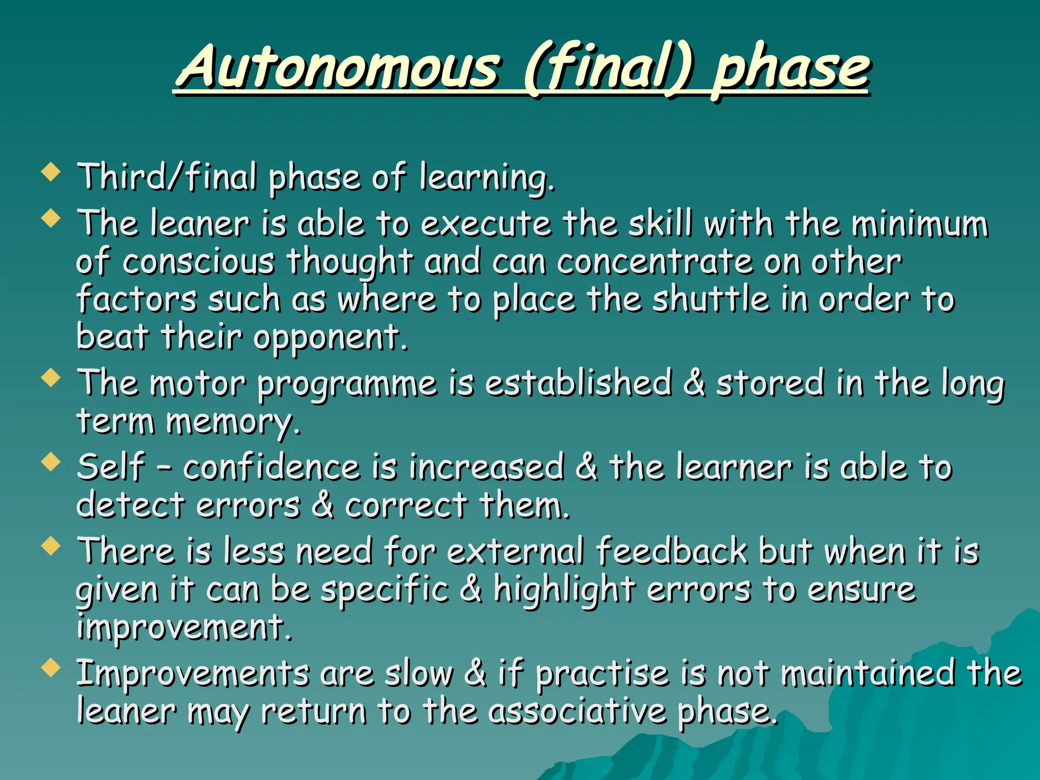 Fitts and Posner.ppt theory its uses types of learning phases | PPT