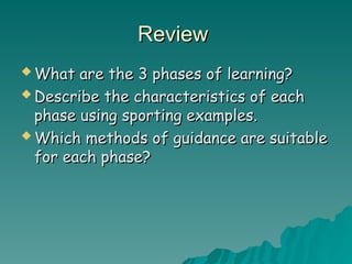 Fitts and Posner.ppt theory its uses types of learning phases | PPT
