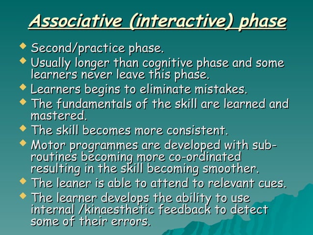 Fitts and Posner.ppt theory its uses types of learning phases | PPT