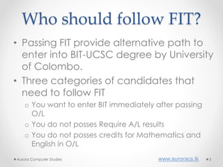Introduction to FIT-UCSC @ Aurora | PPTX