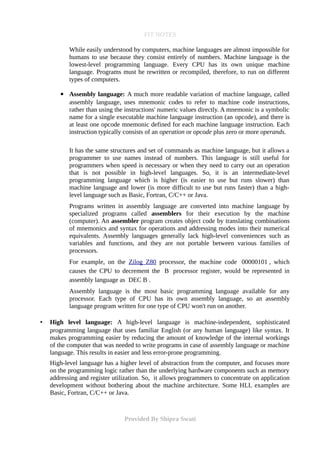 Fundamental of Information Technology - UNIT 7 | PDF