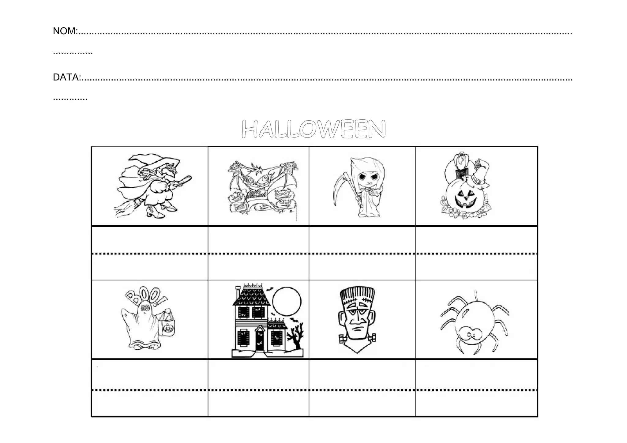 Fitxa de vocabulari de halloween | DOC