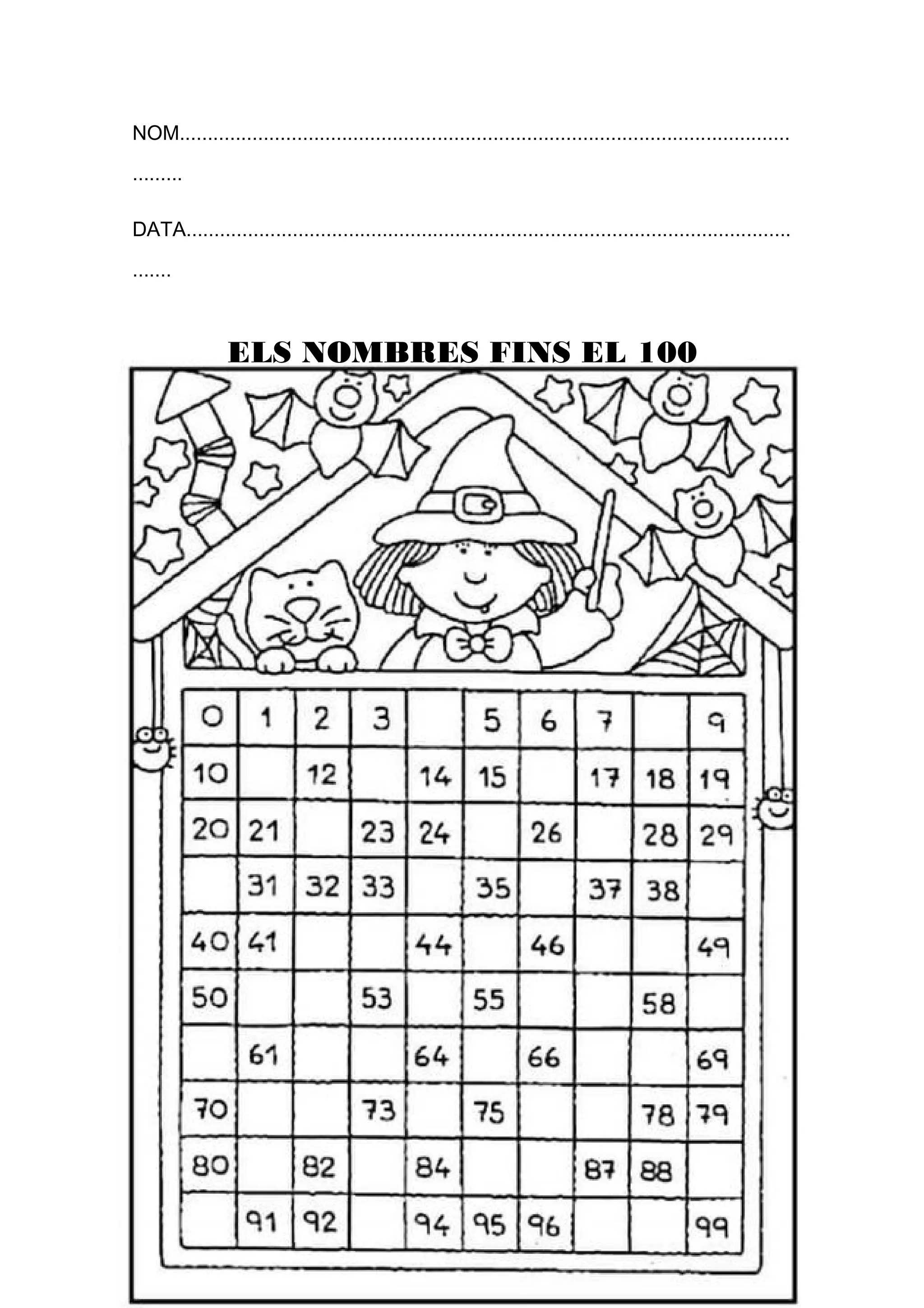 Fitxa els nombres fins el 100 | DOC