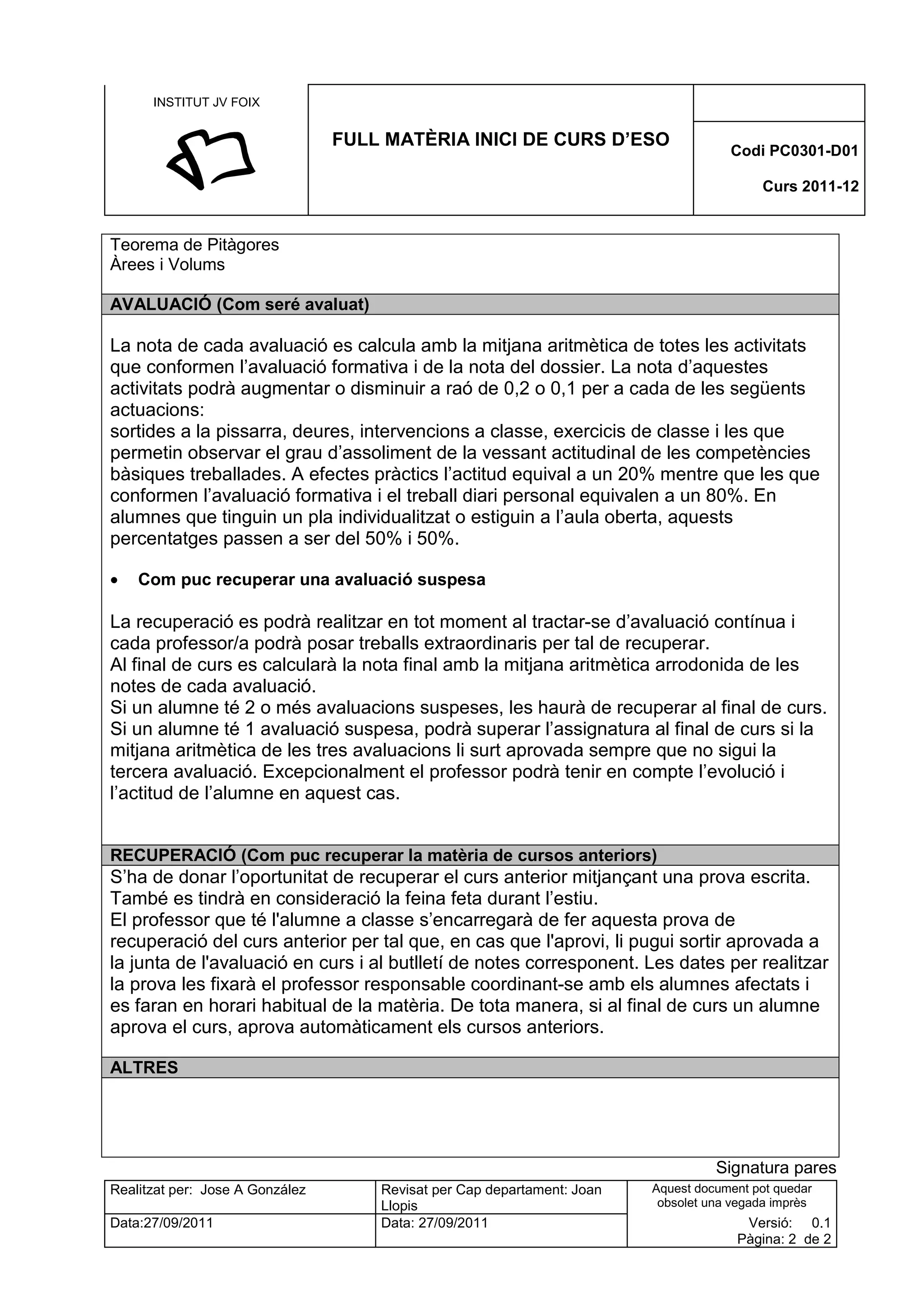 Fitxa materia segon eso_ inici curs | PDF