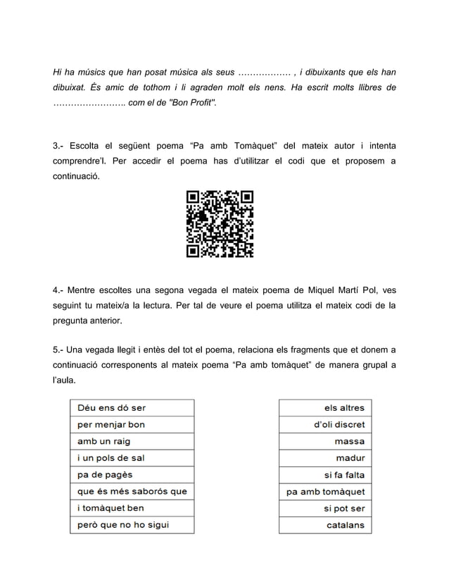 Fitxa de Miquel Martí i Pol | PDF