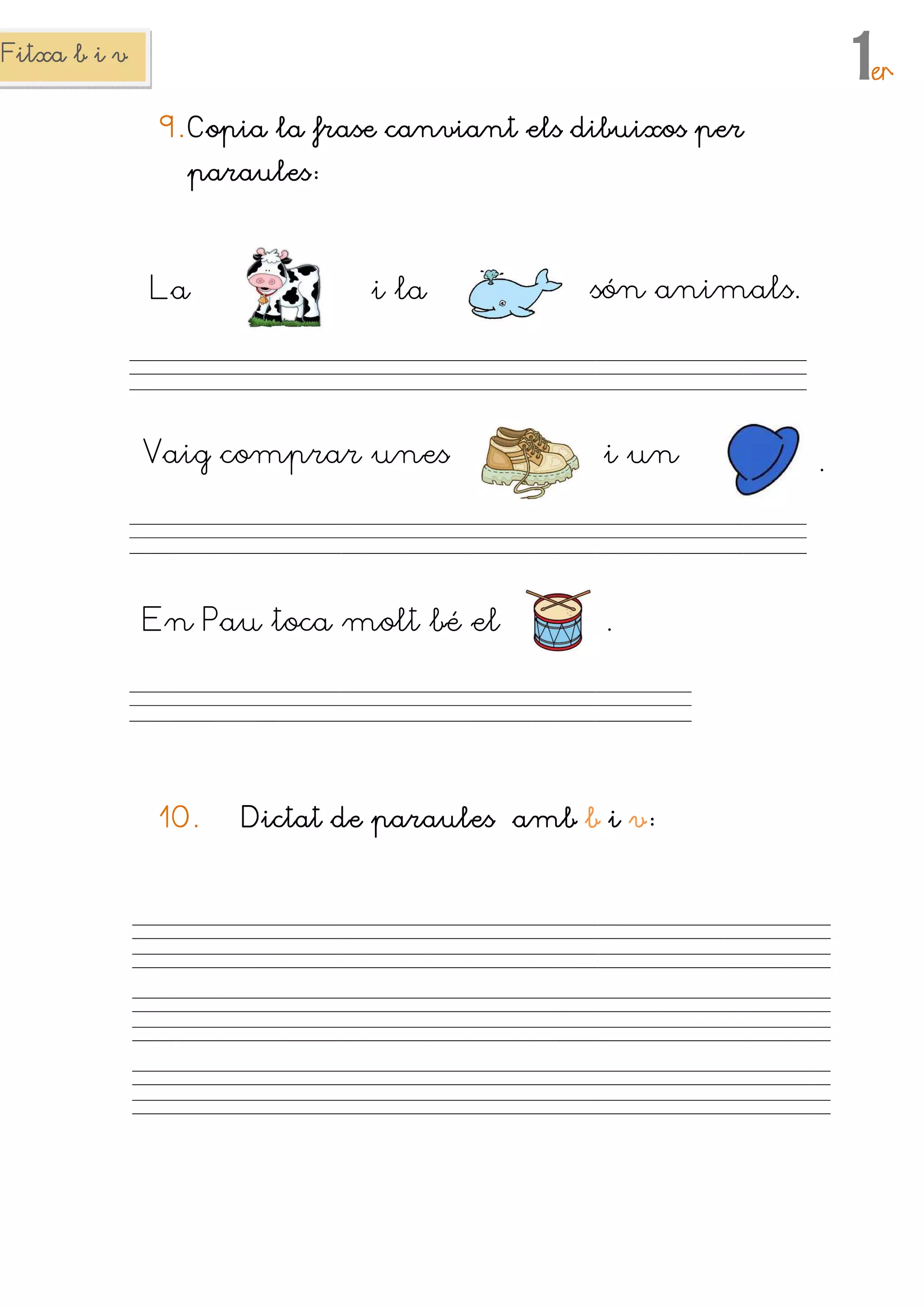 Fitxa ortogr b v 1er | PDF