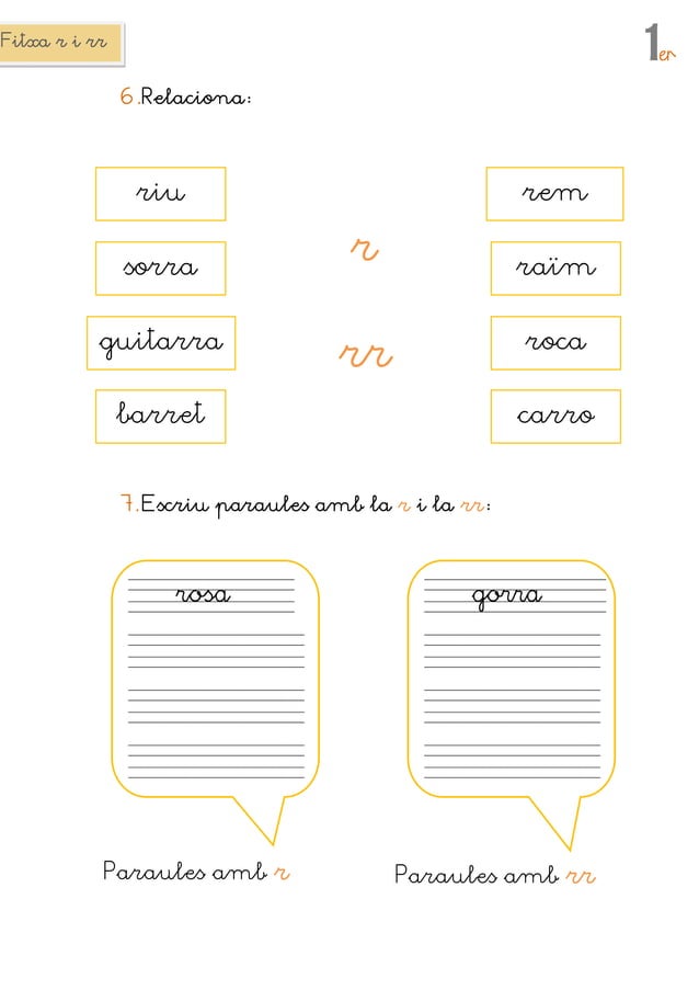 Fitxa ortogr r rr 1er | PDF