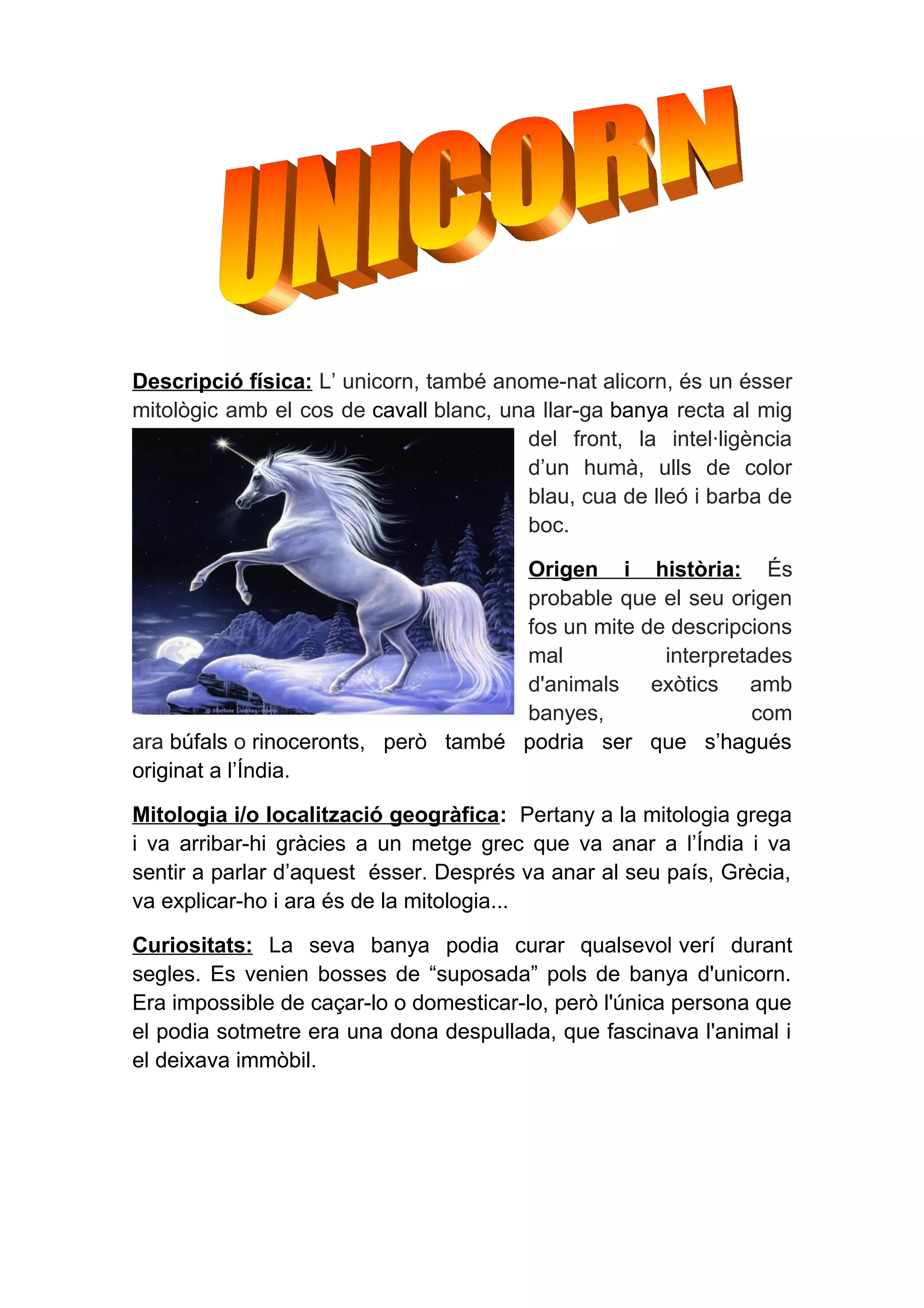 Fitxa unicorn | PDF