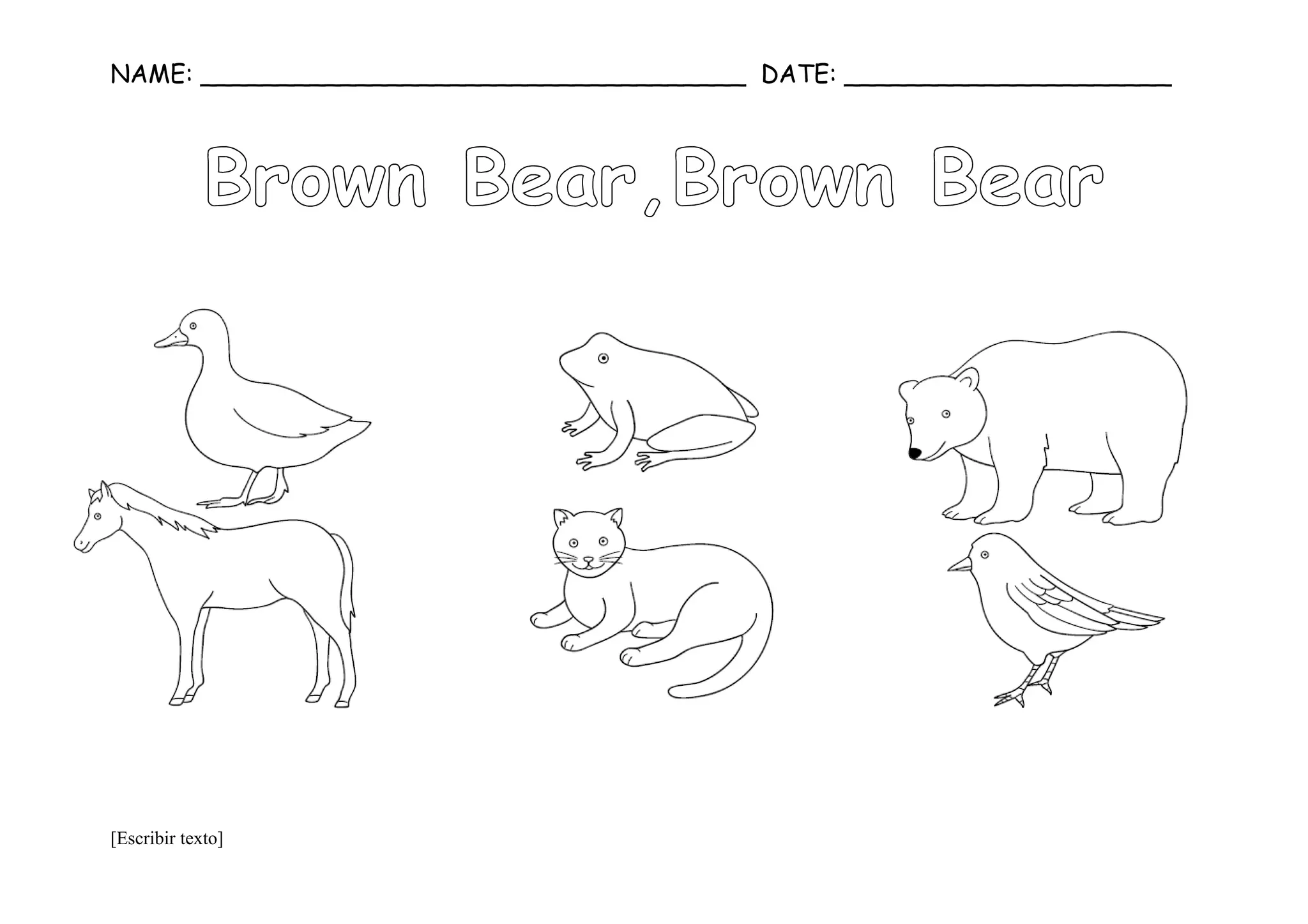Brown Bear Worksheets | PPT