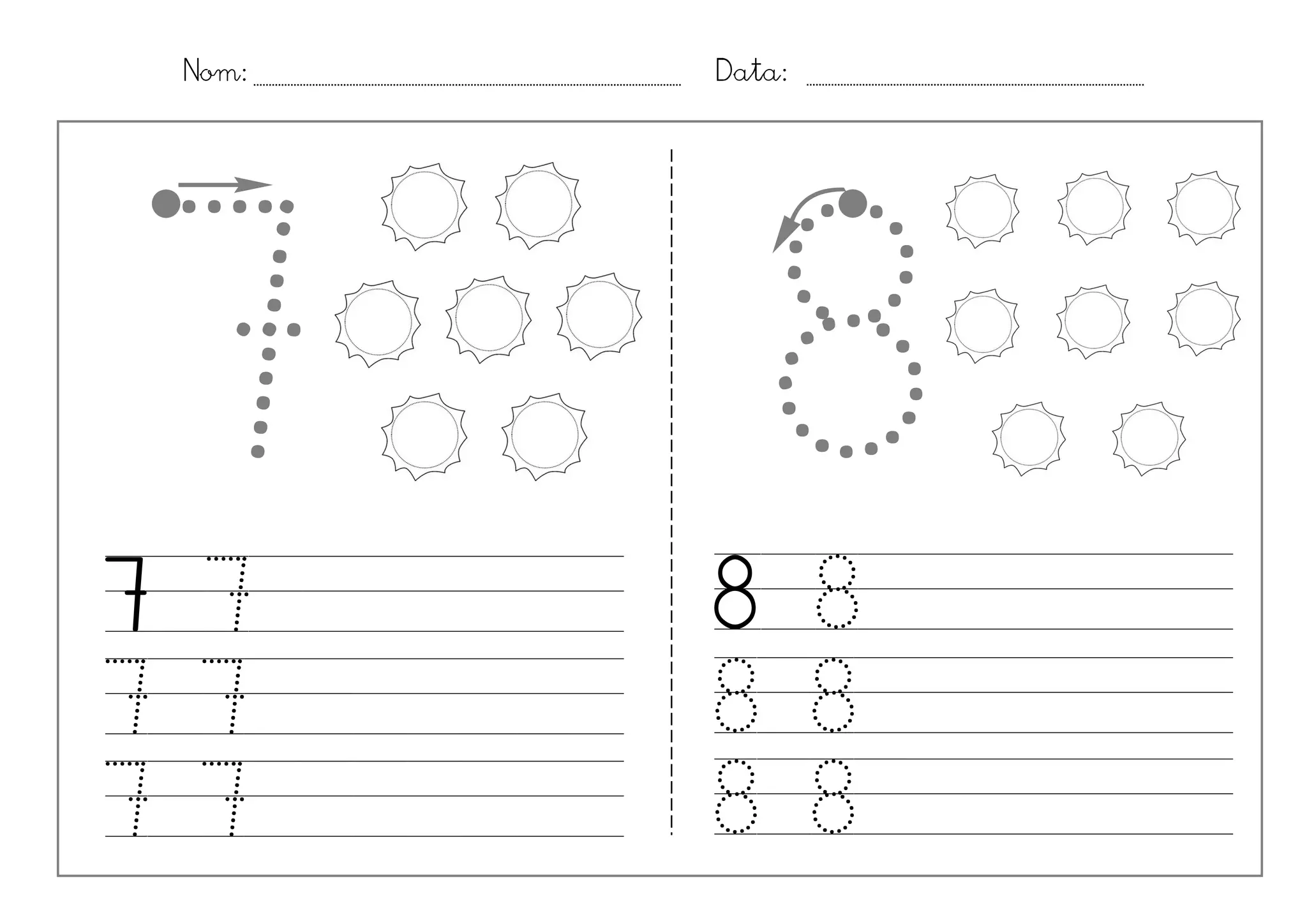 Fitxes caligrafia numeros 1 9 | PDF